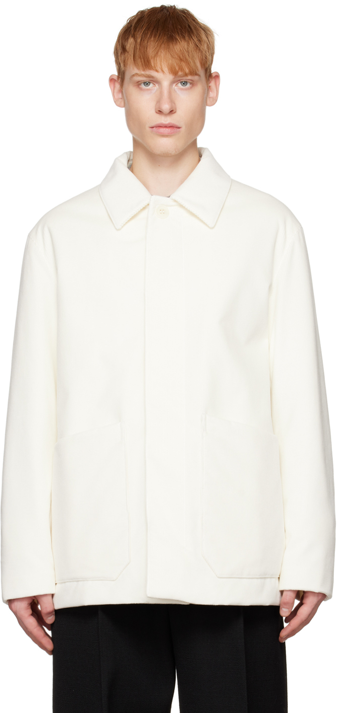 ZEGNA: White Cashco Elements Chore Jacket | SSENSE UK
