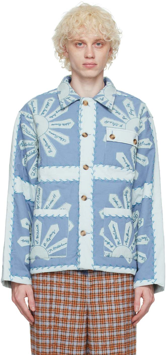 Bode: Blue Floral Jacket | SSENSE UK