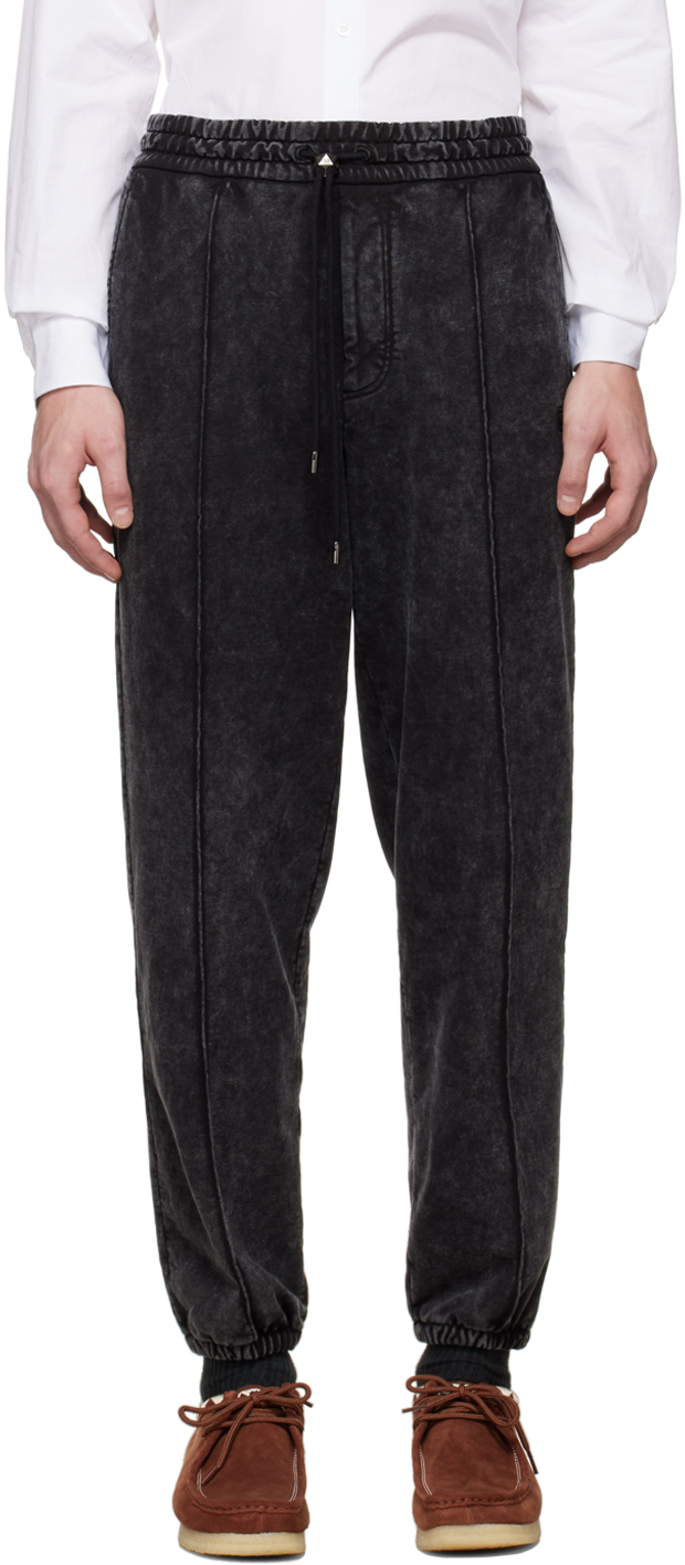 Gray Drawstring Lounge Pants by Solid Homme on Sale