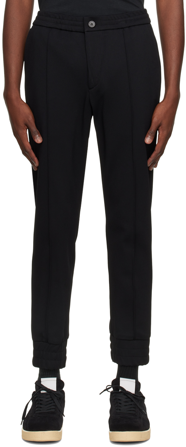 Solid Homme: Pantalon noir à cordon coulissant | SSENSE France