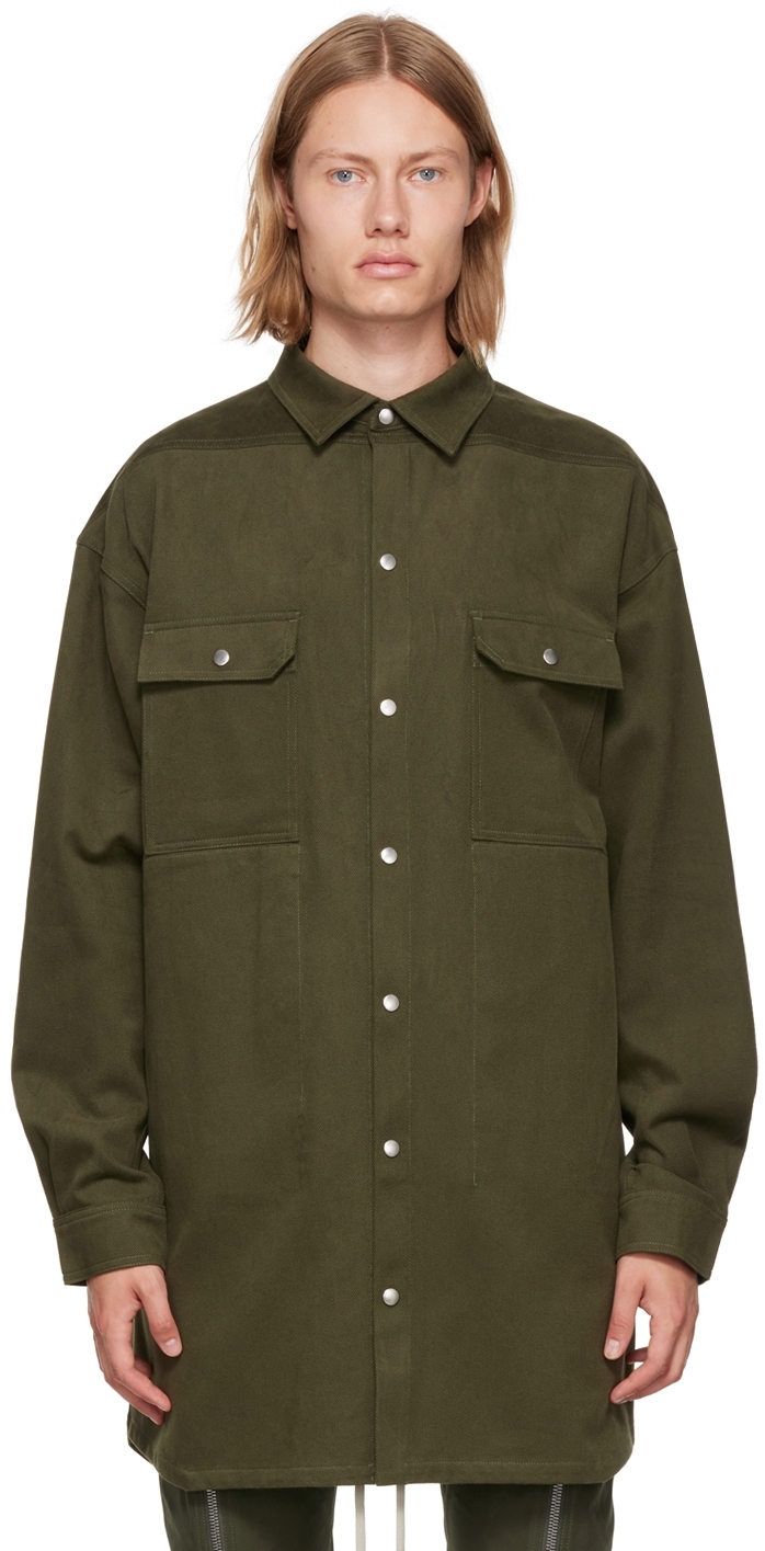 Rick Owens: Khaki Oversized Jacket | SSENSE UK