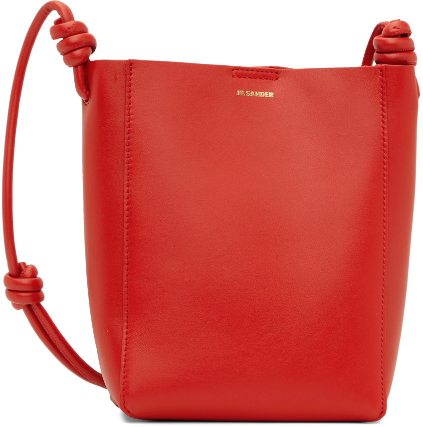 Jil Sander: Red Giro Shoulder Bag | SSENSE Canada