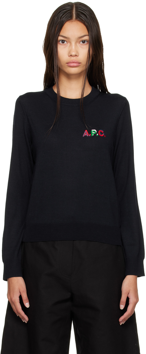 A.P.C.: Pull Rose bleu marine | SSENSE France