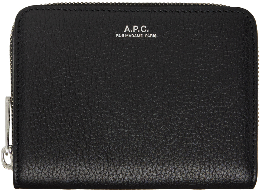 A.P.C.: Black Emmanuel Compact Wallet | SSENSE UK