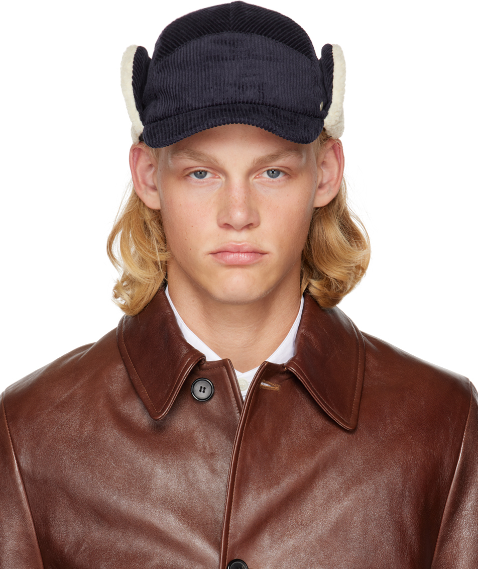 Paul Smith Navy Flap Cap SSENSE Canada