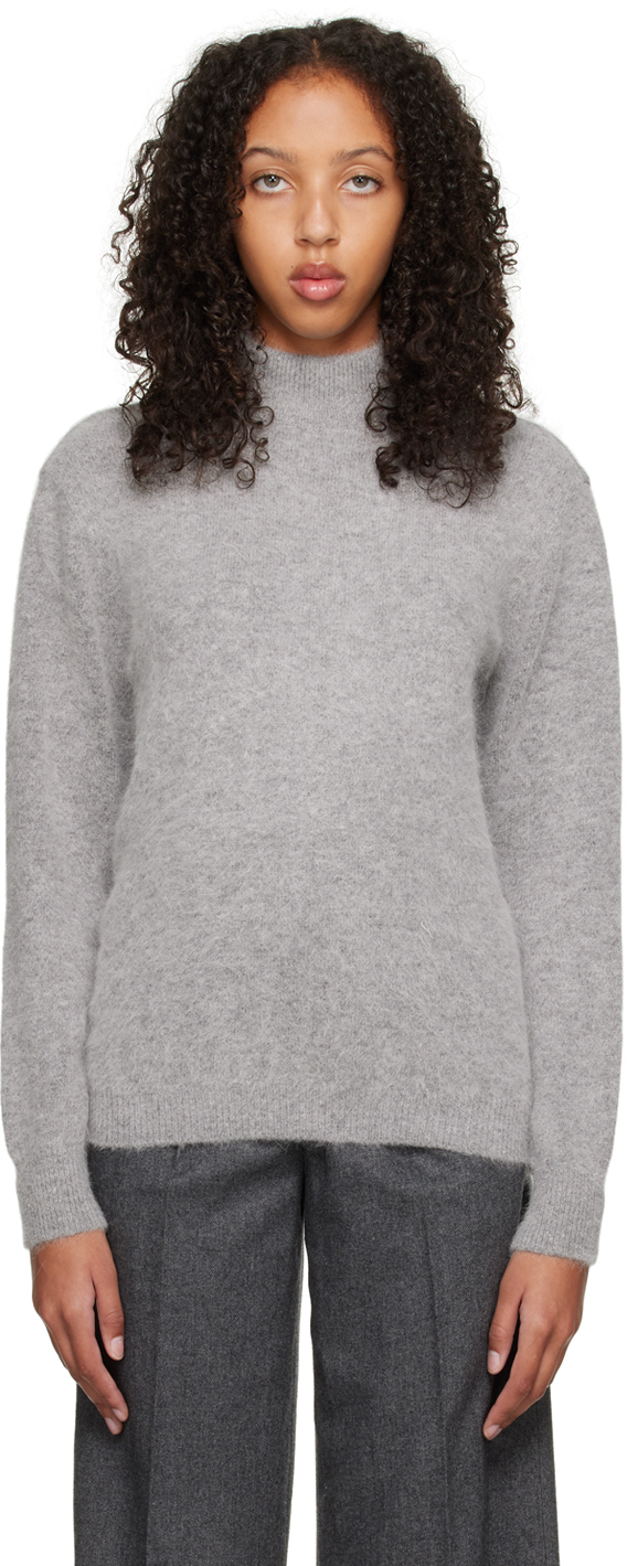 Gray Mock Neck Sweater by Oct31 on Sale