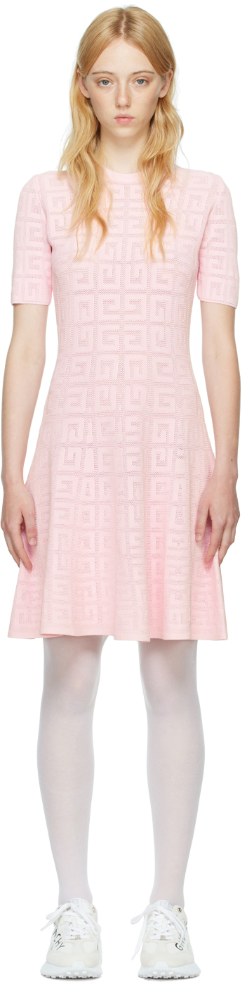 Givenchy: Robe rose à logos 4G | SSENSE France