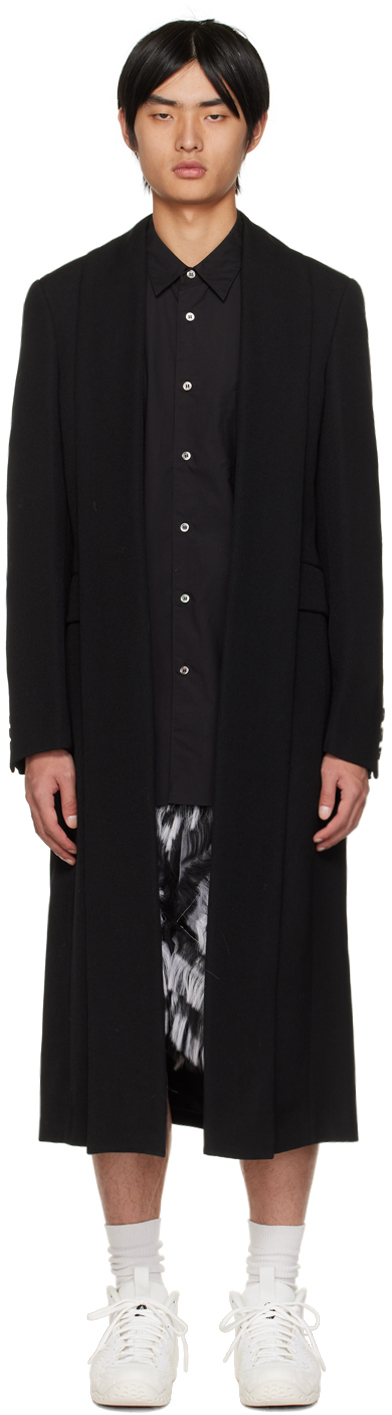 Comme des Garçons Homme Plus: Black Open Coat | SSENSE UK