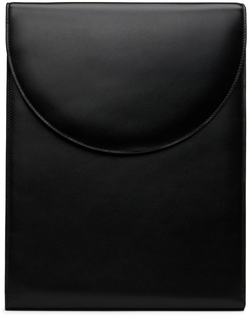 The Row: Black Leather Tablet Case | SSENSE UK