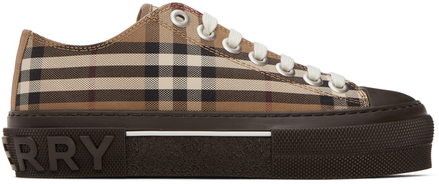 Burberry: Baskets brunes à carreaux vintage | SSENSE France