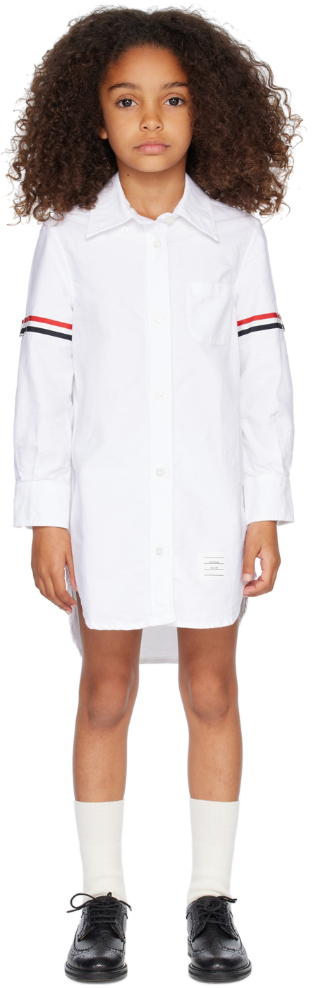 Kids White Armband Dress by Thom Browne | SSENSE