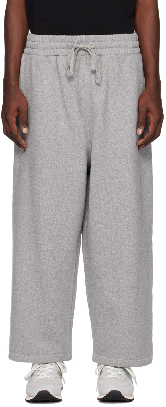 Maison Kitsuné: Gray Embroidered Sweatpants | SSENSE UK