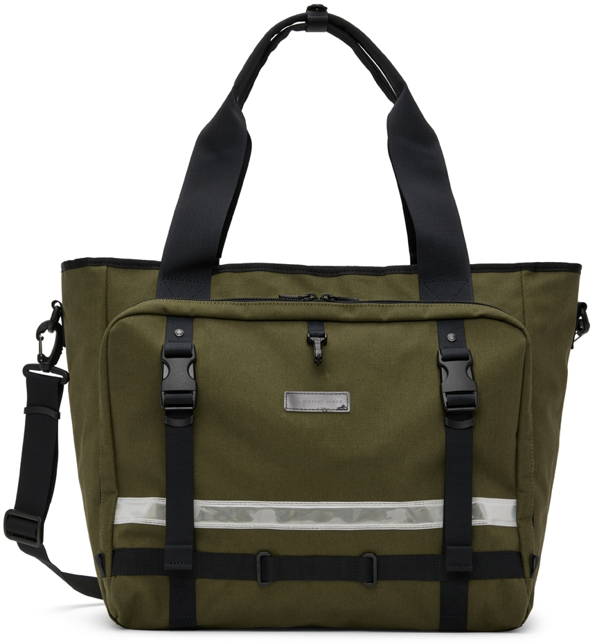 Khaki Nylon Tote by master-piece on Sale