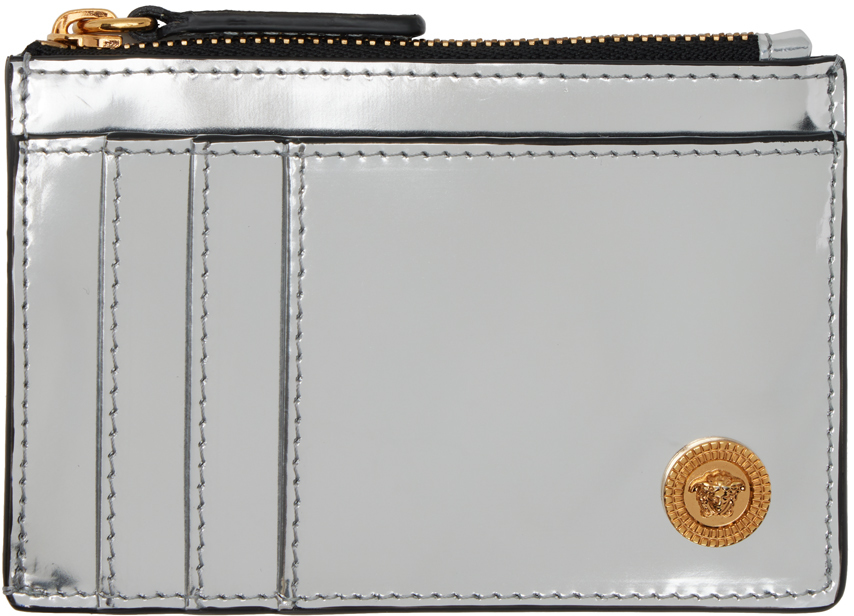Versace: 실버 메두사 비기 카드 지갑 | SSENSE 대한민국