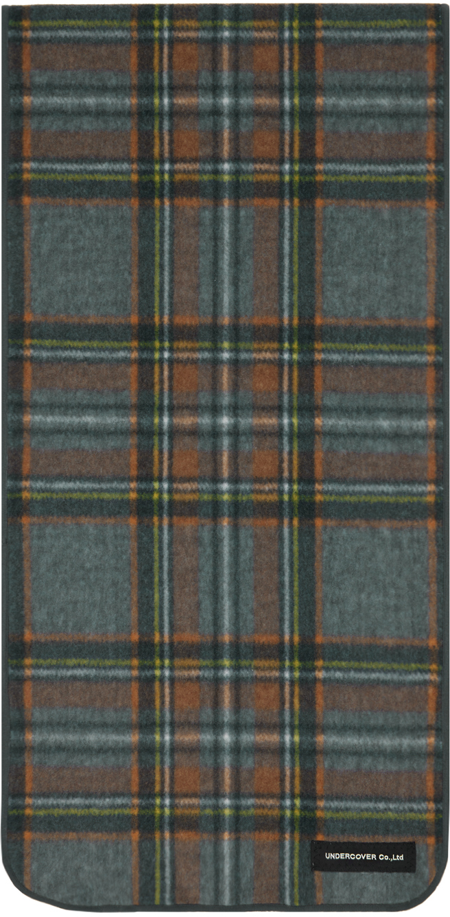 Undercover: Gray Check Scarf | SSENSE UK