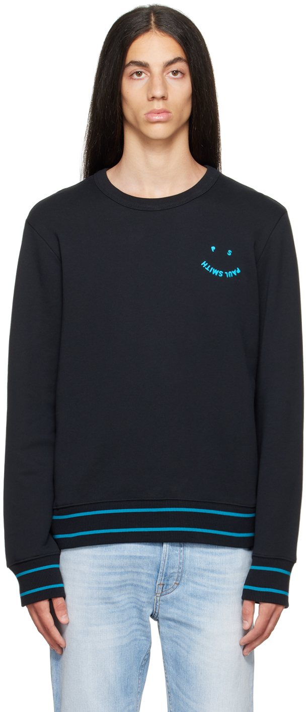 Pull molletonné Happy noir PS by Paul Smith en solde