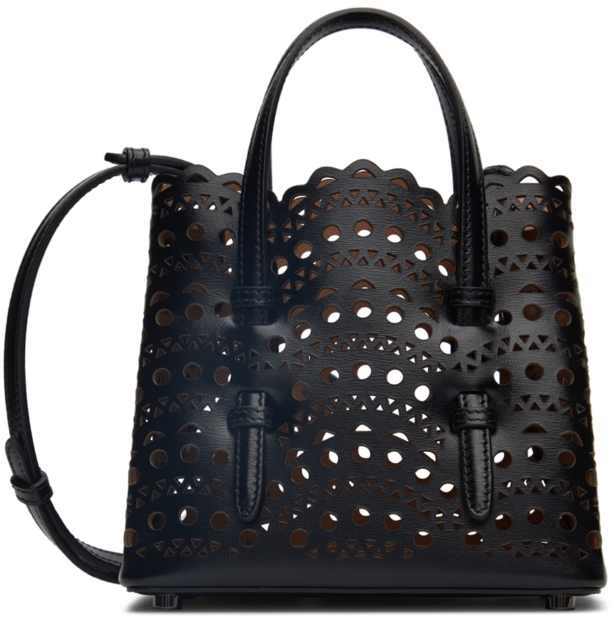 ALAÏA: Petit sac à main Mina 16 noir | SSENSE France