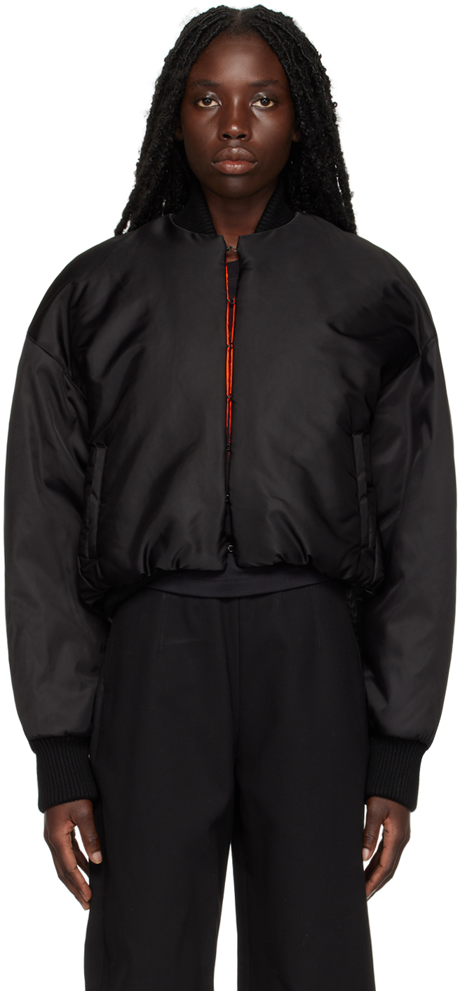 Alaïa Black Short Bomber Jacket In 995 Noir Alaia | ModeSens