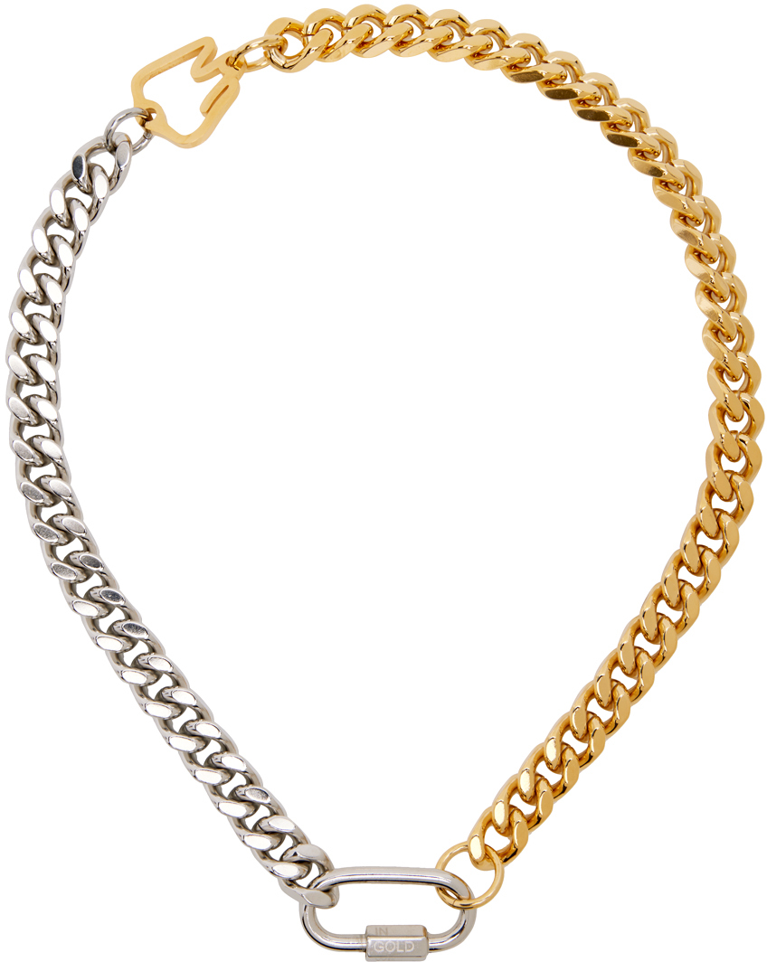 IN GOLD WE TRUST PARIS: Silver & Gold Curb Chain Necklace | SSENSE UK