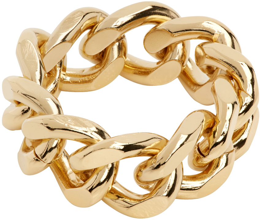IN GOLD WE TRUST PARIS: Gold Curb Chain Ring | SSENSE