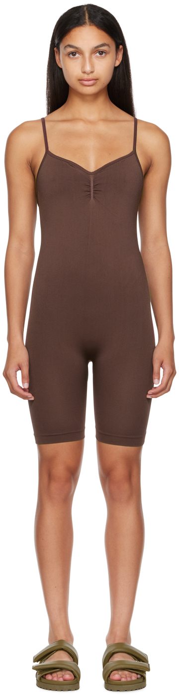 Brown Spirited Unitard by Prism² on Sale
