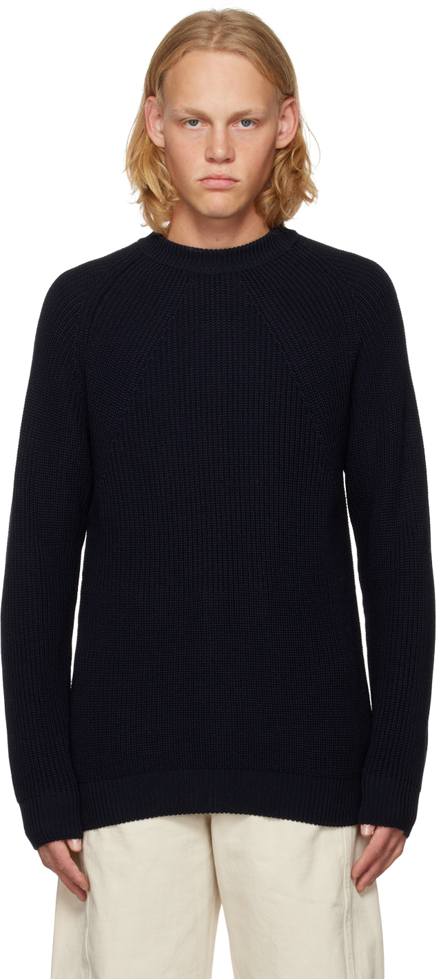 Navy Embroidered Sweater by PRESIDENT's on Sale