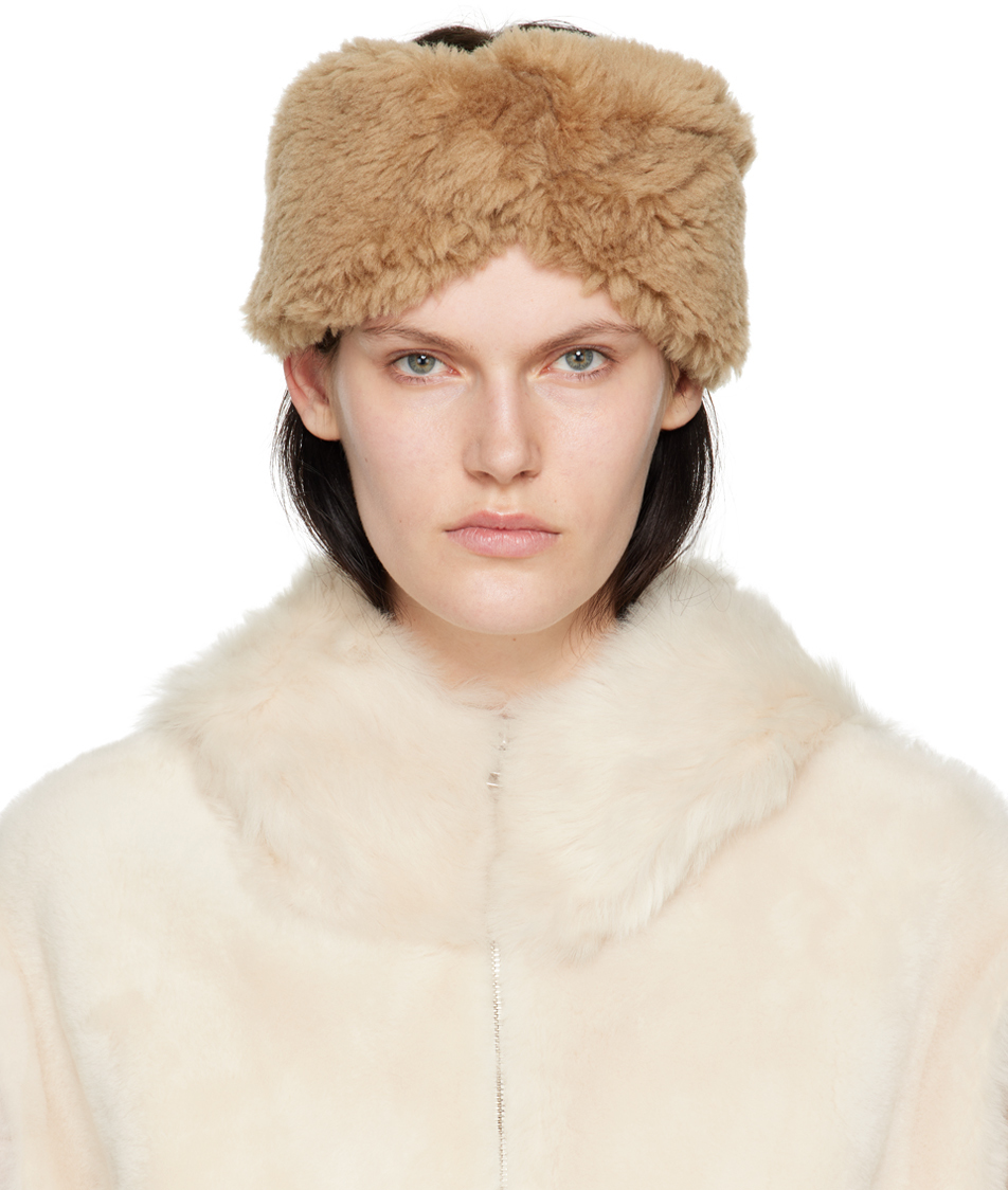Yves Salomon - Meteo: Tan Wool Headband | SSENSE Yves Salomon - Meteo: Tan Wool Headband | SSENSE