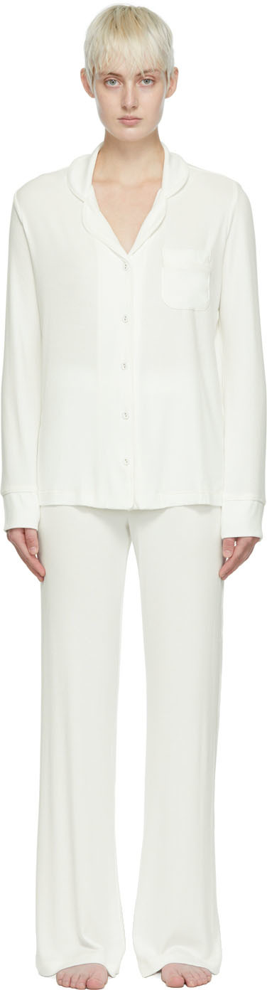 SKIMS: White Shirt & Lounge Pants Set | SSENSE UK
