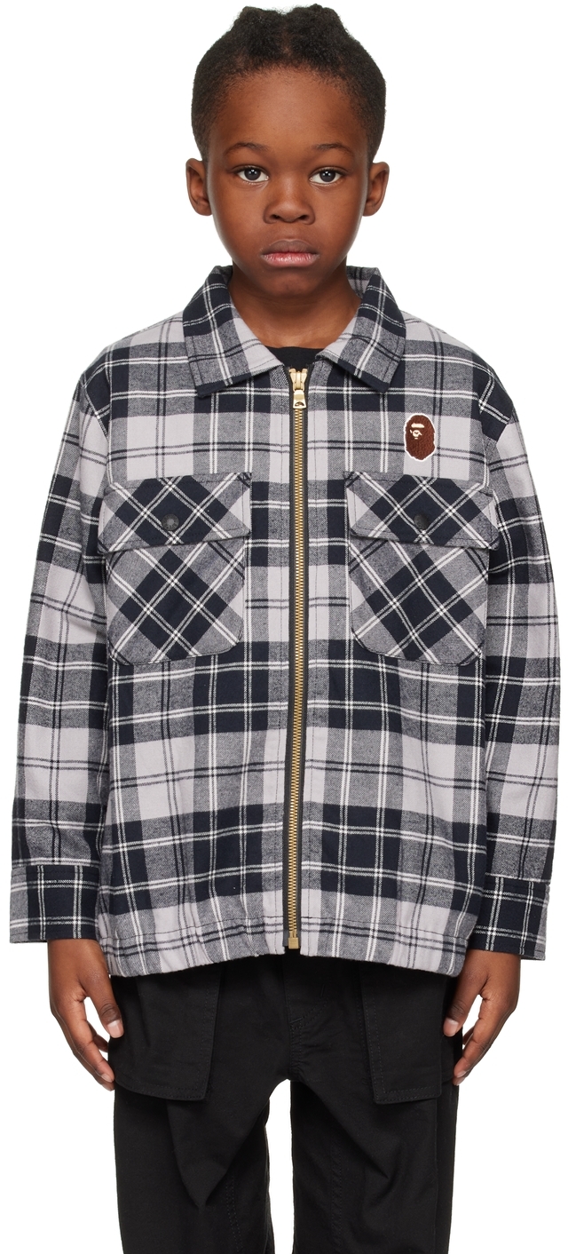 Kids Gray Ape Head Jacket by BAPE | SSENSE