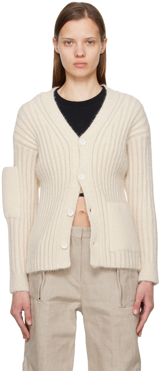Jacquemus Le Cardigan Neve Rib Knit Cardigan In Off-white | ModeSens