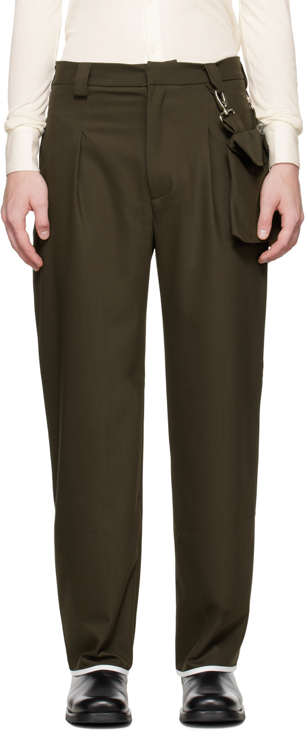 Khaki Detachable Pocket Trousers by Carlota Barrera on Sale