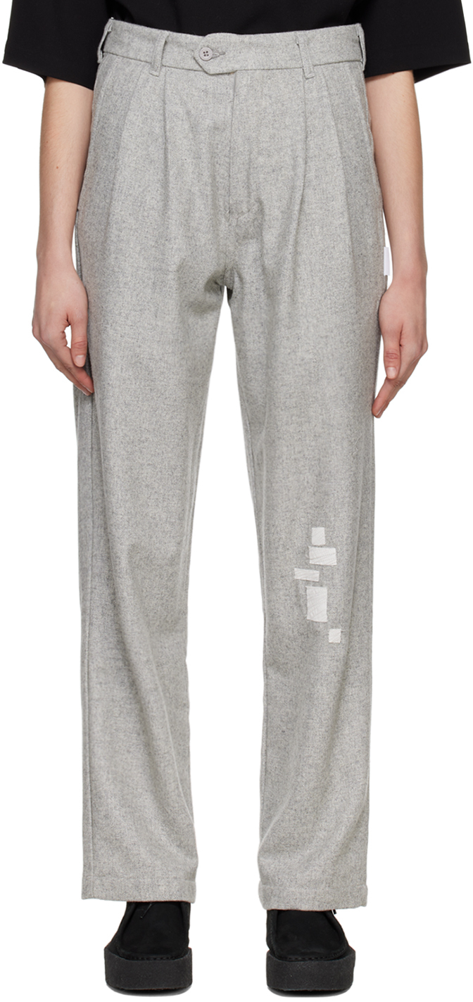 Gray Patch Trousers by Saintwoods on Sale