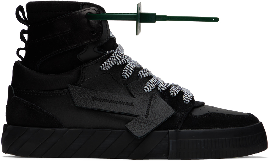 Off-White: Baskets montantes vulcanisées noires | SSENSE France