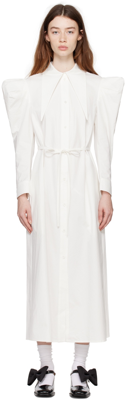 KIMHĒKIM: Robe midi Elf blanche | SSENSE France