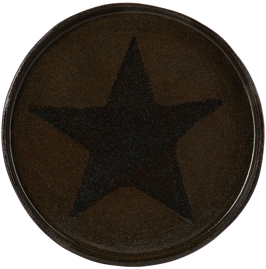 SSENSE Exclusive Black Glitter Star Plate by Harlie Brown Studio on Sale