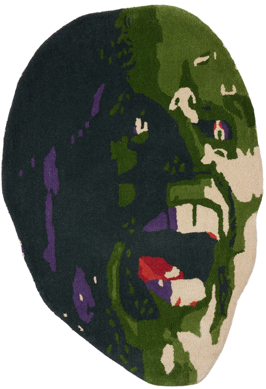 Multicolor Green Man Rug by Deaton Chris Anthony on Sale