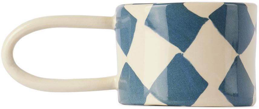 Blue & White Check Loop Mug by Henry Holland Studio on Sale