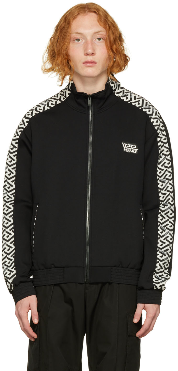 Black Greca Jacket by Versace Underwear on Sale