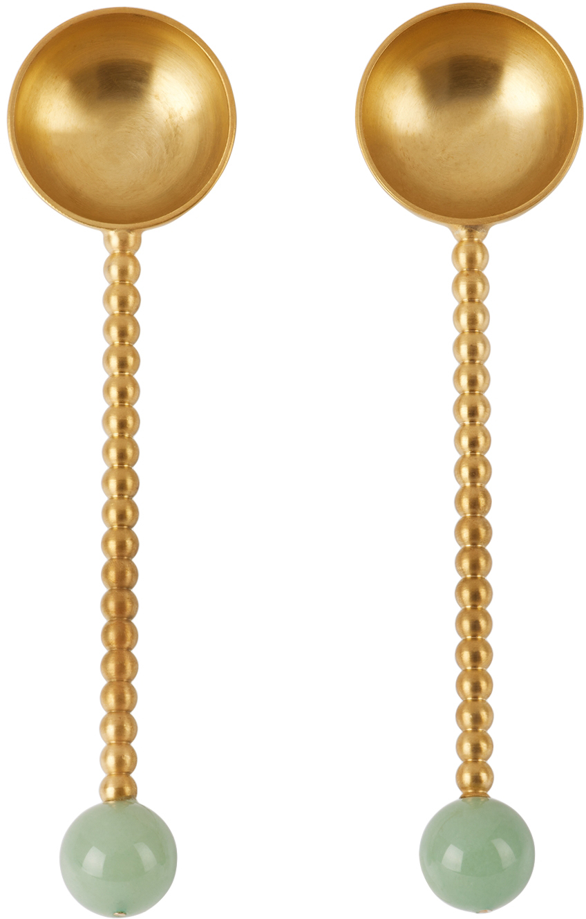 Gold Spheres Spoon Set by Natalia Criado on Sale