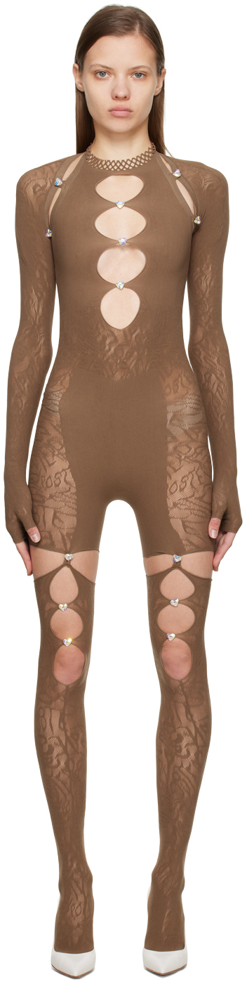 Brown Isamaya Jumpsuit by Poster Girl on Sale Brown Isamaya Jumpsuit by Poster Girl on Sale