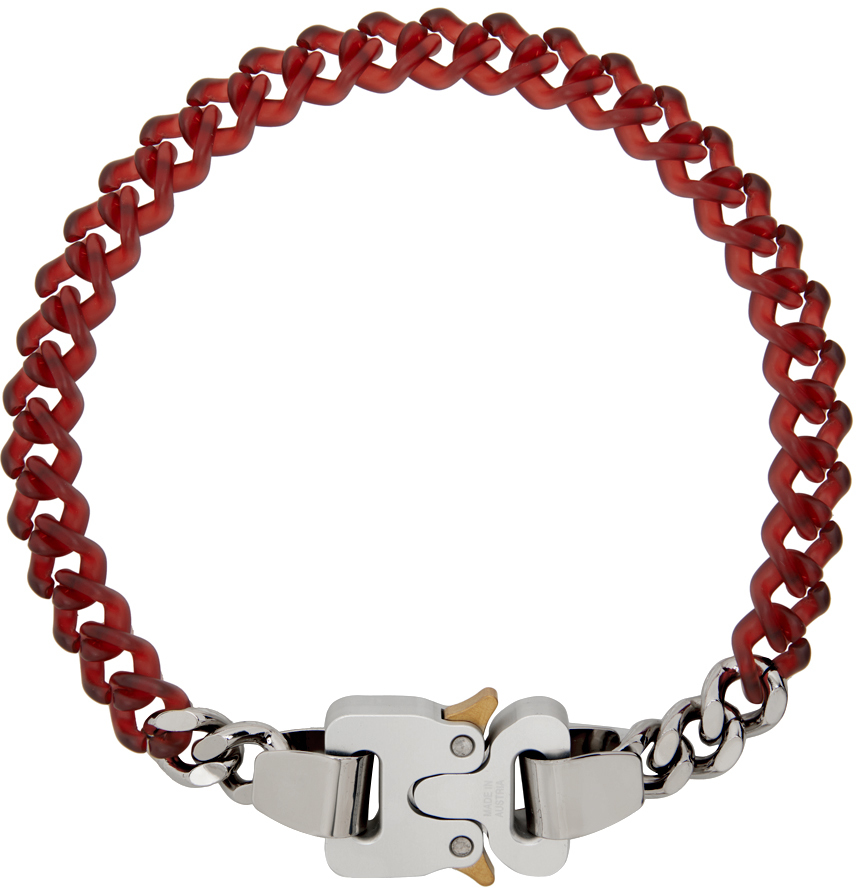 1017 ALYX 9SM: Silver & Red Chain Necklace | SSENSE