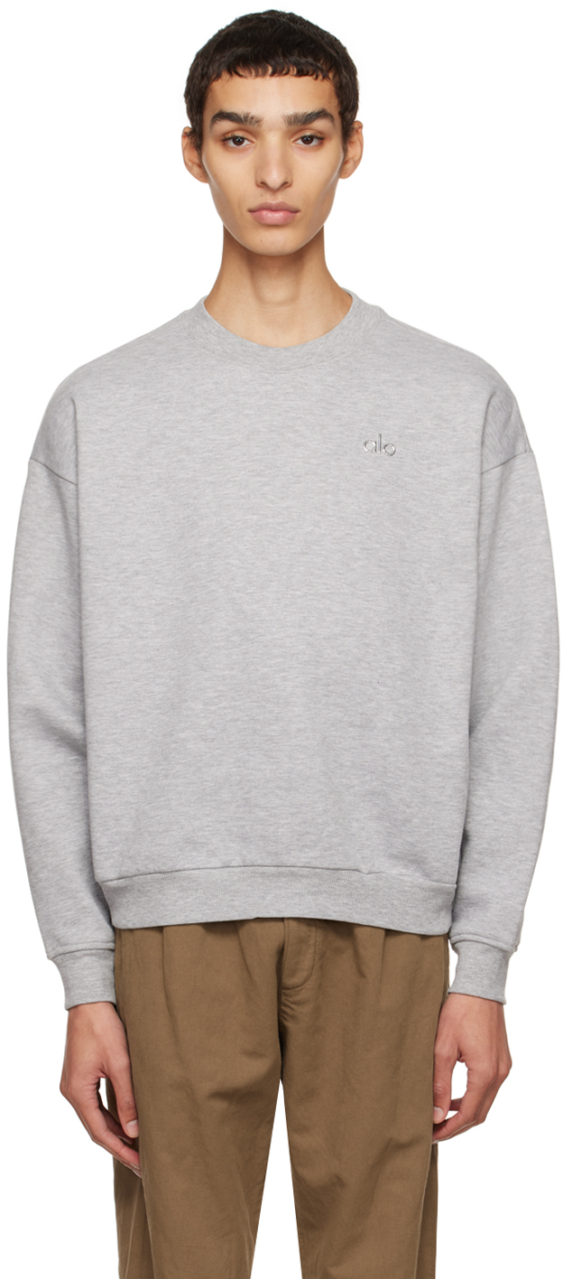 Alo: Pull molletonné Accolade gris | SSENSE France