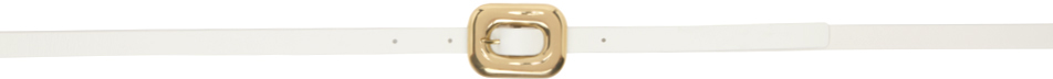 Bottega Veneta: White Rectangle Belt | SSENSE Canada