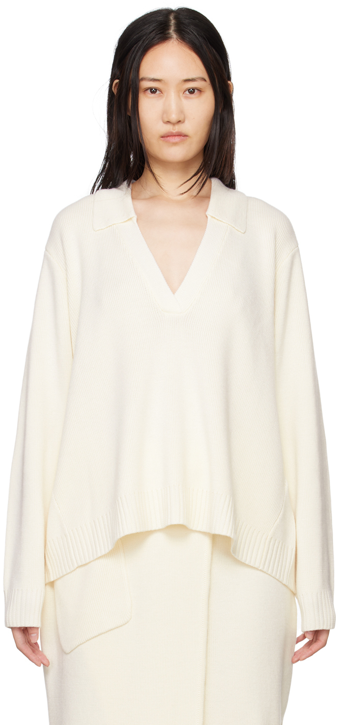 Subtle Le Nguyen: Off-White Spread Collar Polo | SSENSE UK