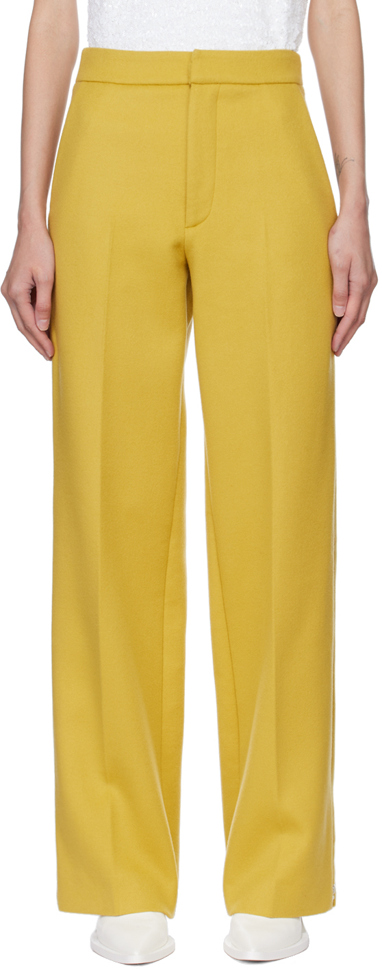 Yellow Zip Trousers by GAUCHERE on Sale