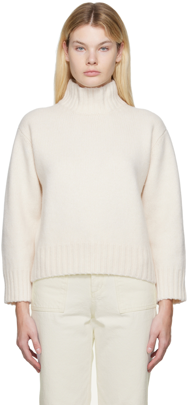 Nothing Written: Col roulé boyfriend blanc cassé | SSENSE France