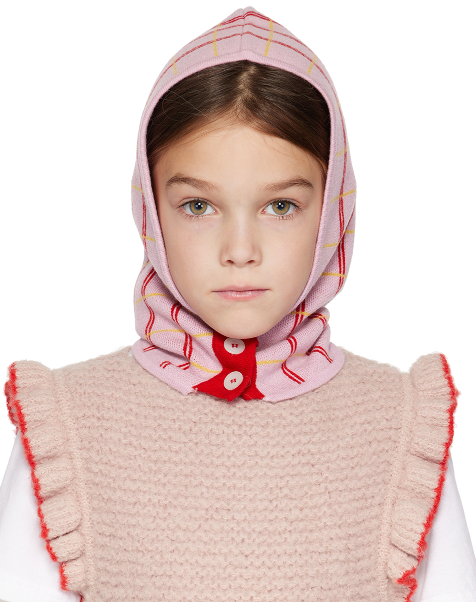 Kids Pink & Red Tartan Balaclava by Ligne Noire | SSENSE
