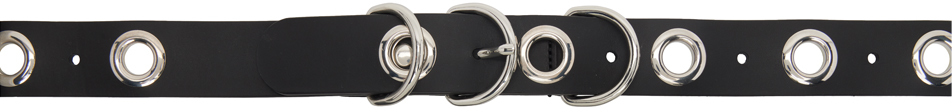 032c: Black Eyelet Belt | SSENSE Canada