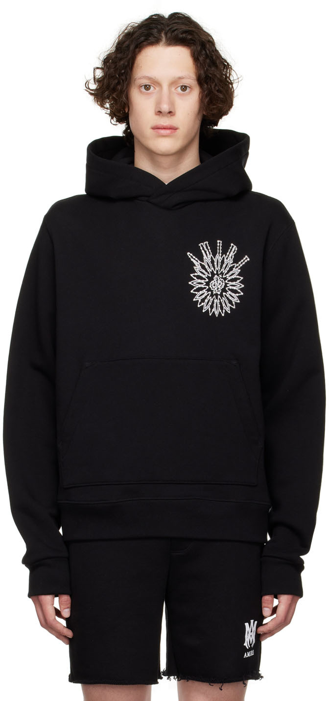 Amiri Rhinestone-embellished Graphic-logo Hoodie In Black | ModeSens