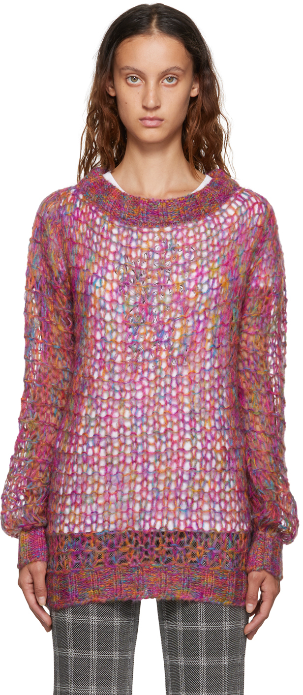 Anna Sui: Multicolor Boatneck Sweater | SSENSE Canada
